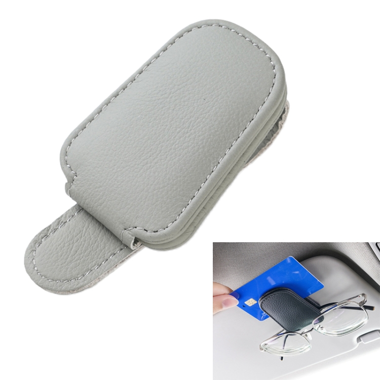 Car Sun Visor Glasses Clip Multi-functional Card Storage Bracket (Grey)`